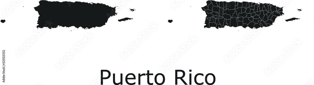 Puerto Rico vector maps with administrative regions, municipalities ...