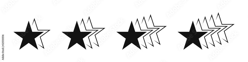 Star Icon Set. Pictogram of stars with an interesting idea. Flat style ...