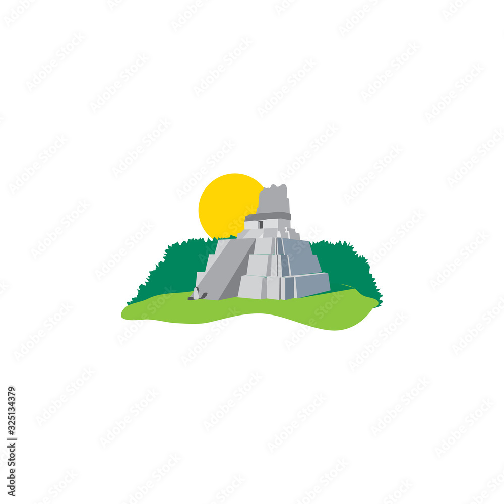 Maya Pyramid Vector. Temple of Kukulkan. Stock Vector | Adobe Stock