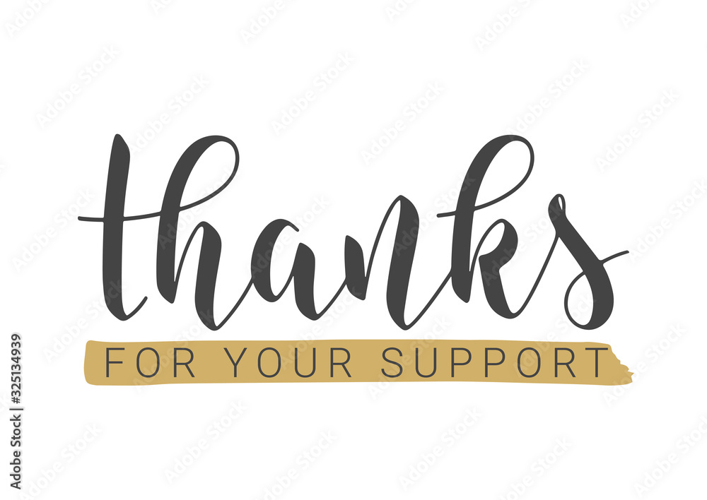 Vetor De Vector Illustration Handwritten Lettering Of Thanks For Your vetor-de-vector-illustration-handwritten-lettering-of-thanks-for-your