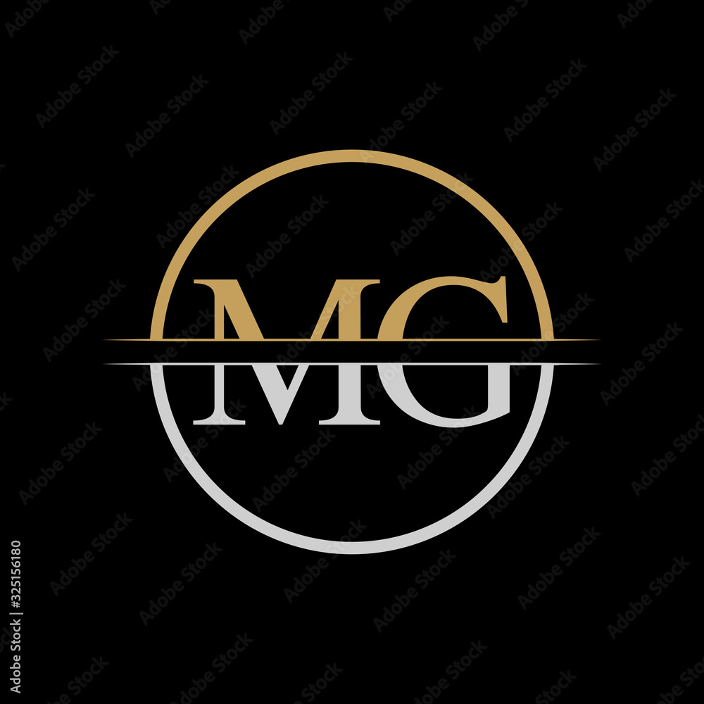 Initial MG letter Logo Design vector Template. Gold and Silver Letter ...
