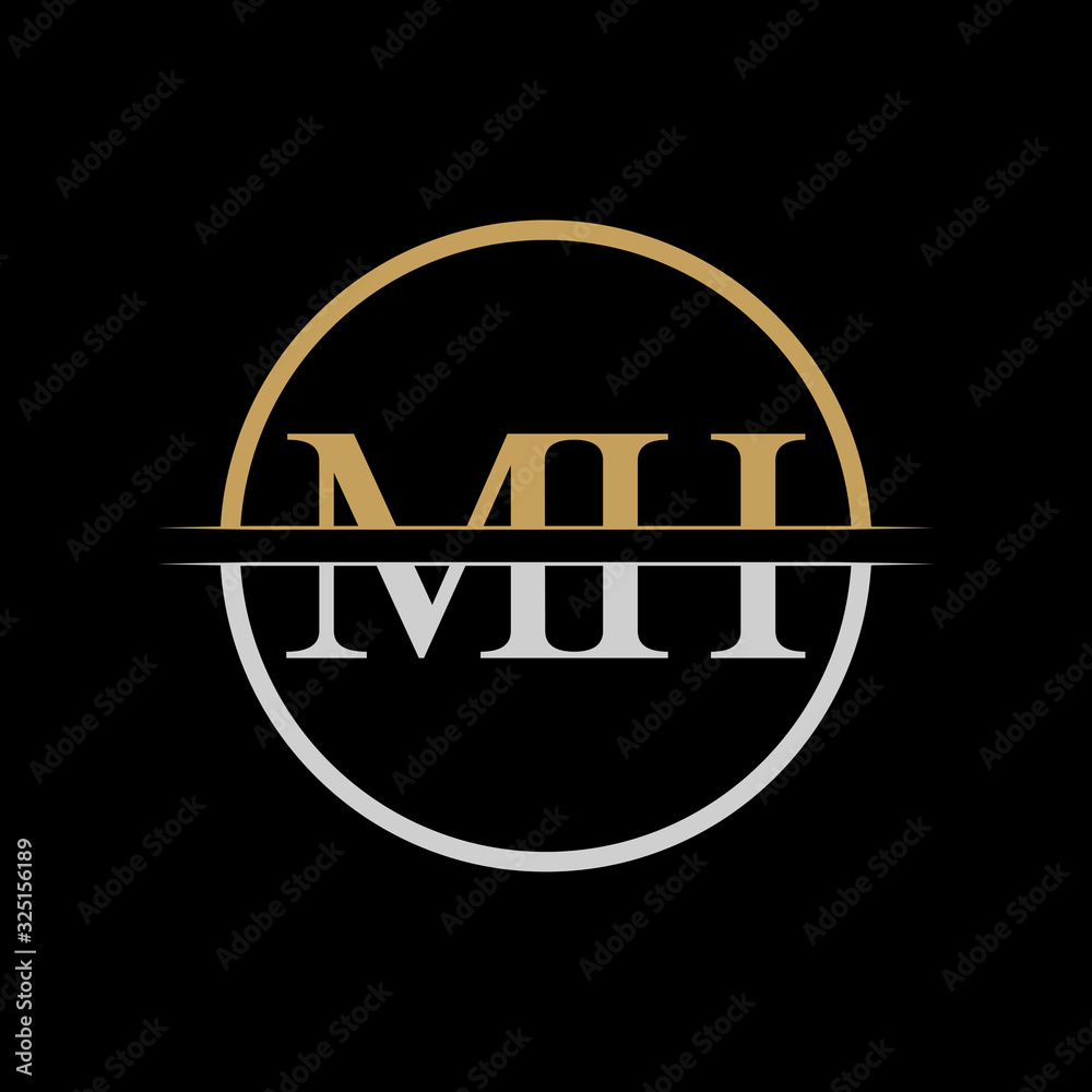 Initial MH letter Logo Design vector Template. Gold and Silver Letter ...