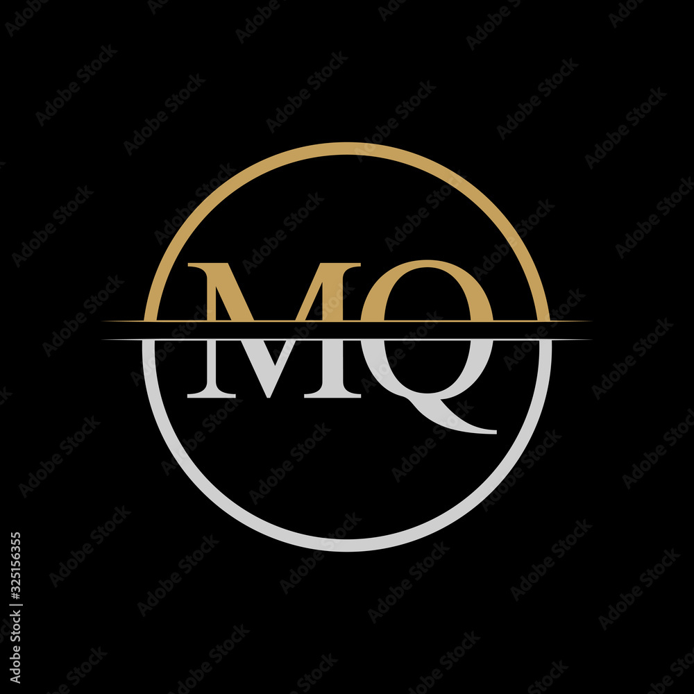 Initial MQ letter Logo Design vector Template. Gold and Silver Letter ...