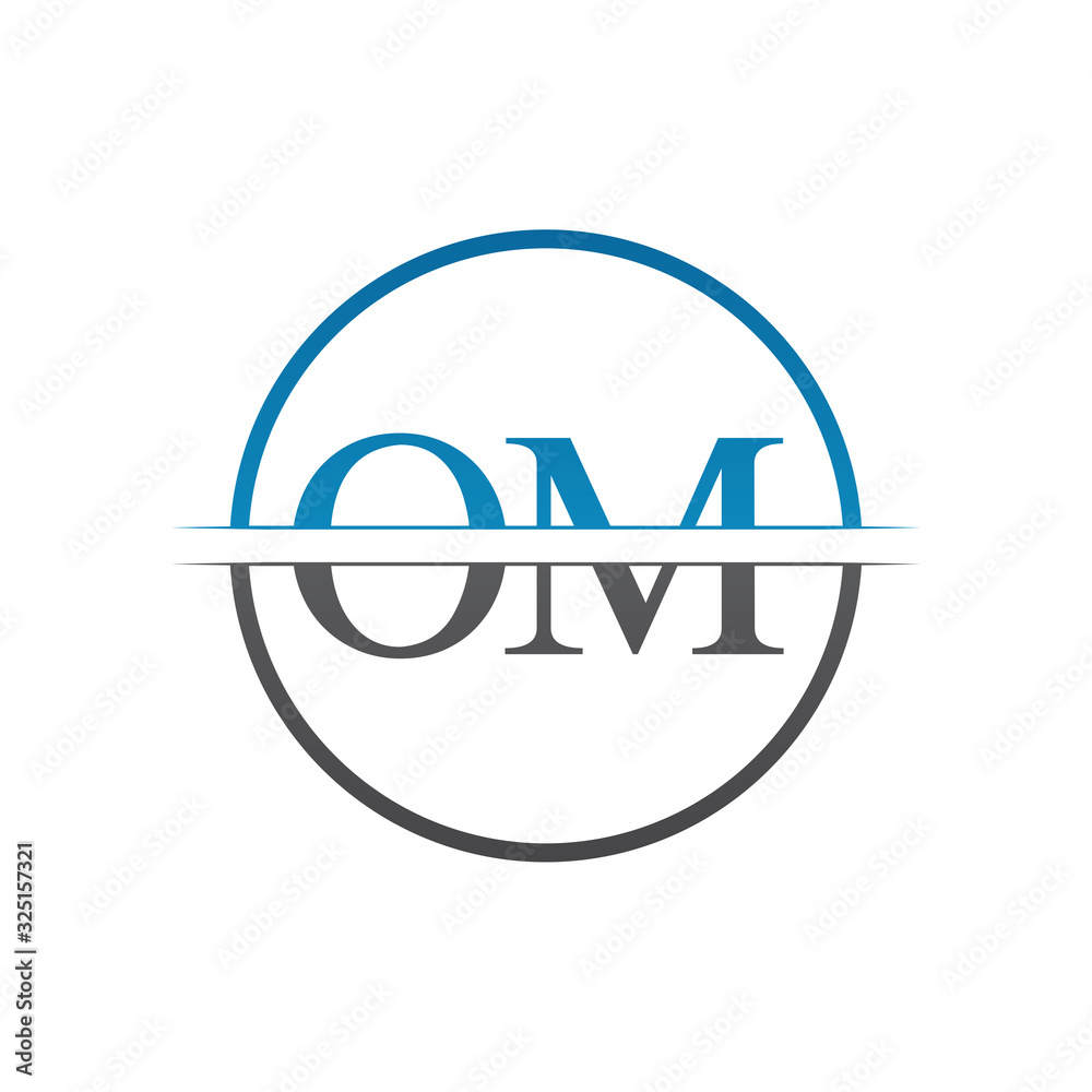 Initial Monogram Letter OM Logo Design Vector Template. OM Letter Logo ...