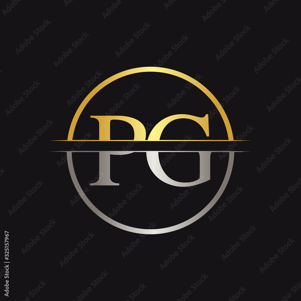 Initial Monogram Letter PG Logo Design Vector Template. PG Letter Logo ...
