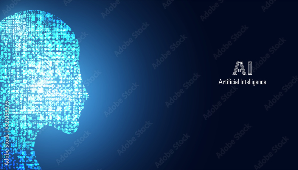 Abstract Technology Artificial intelligence concept Big data digital ...