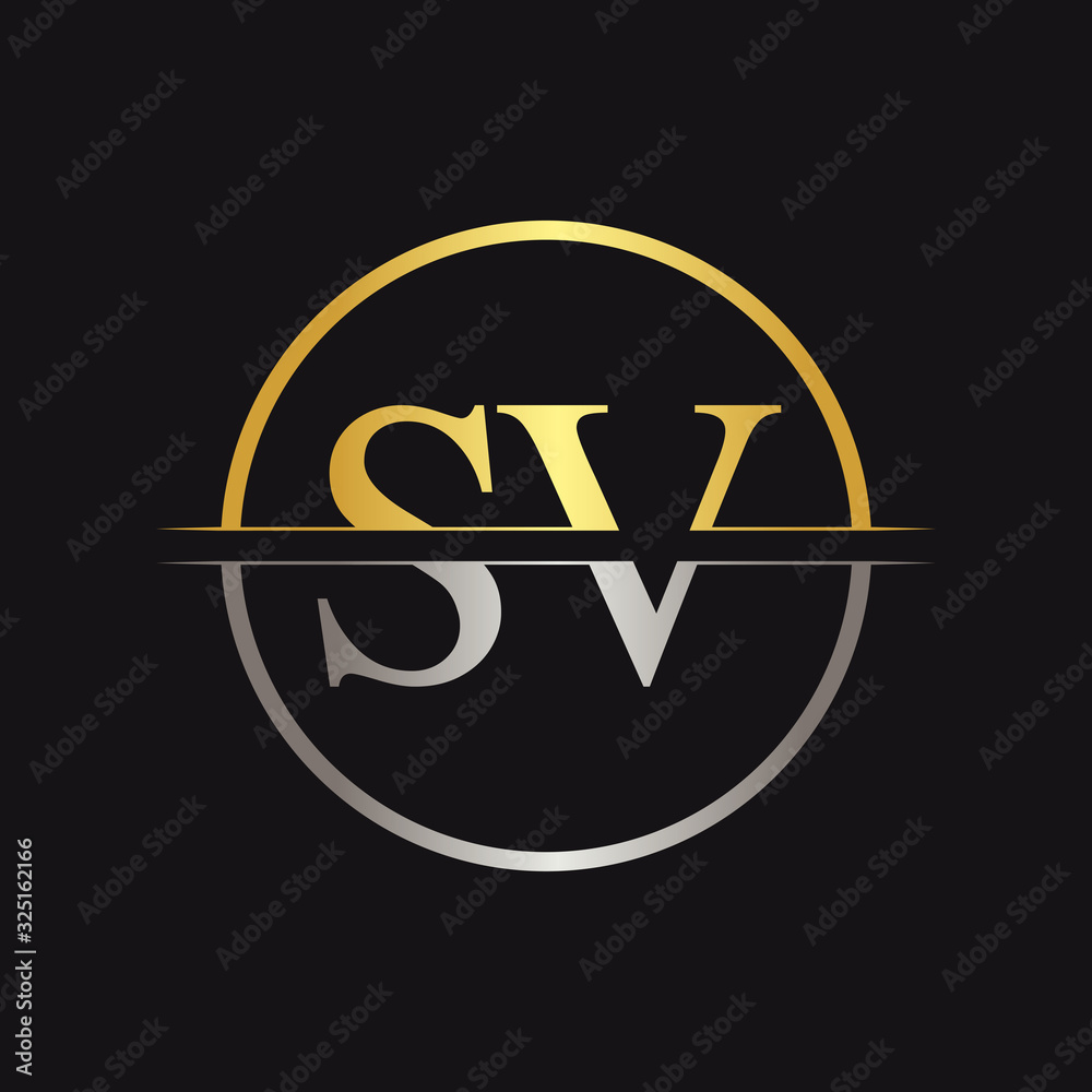 Initial Letter SV Logo Design Vector Template. SV Letter Logo Design ...