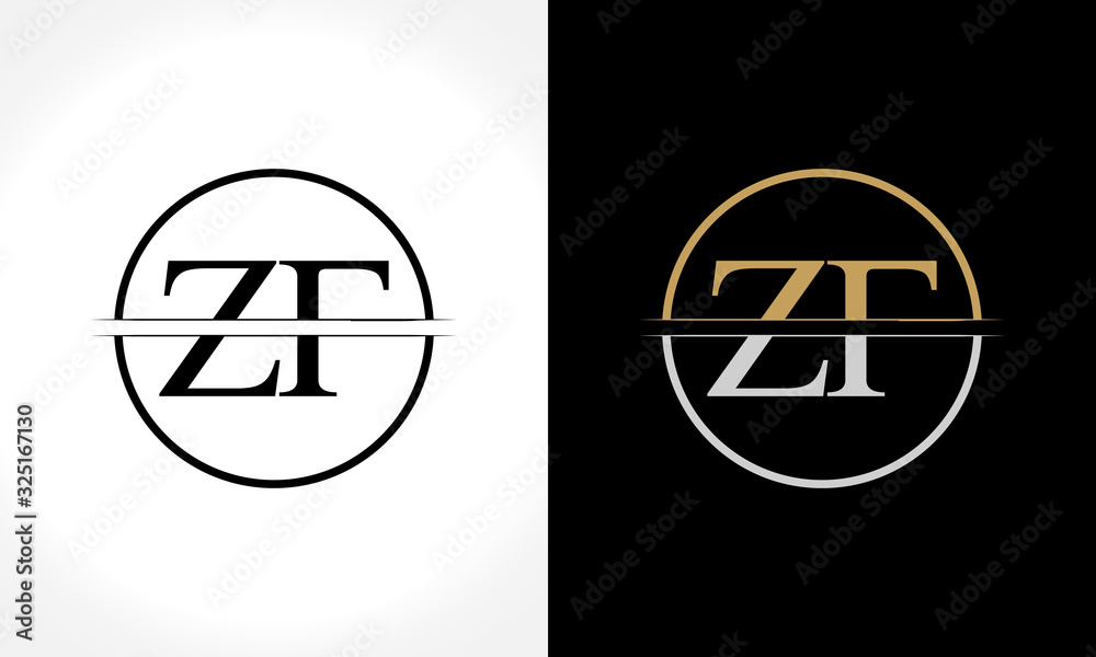 Initial ZF Logo Design Vector Template. Creative Letter ZF Business ...