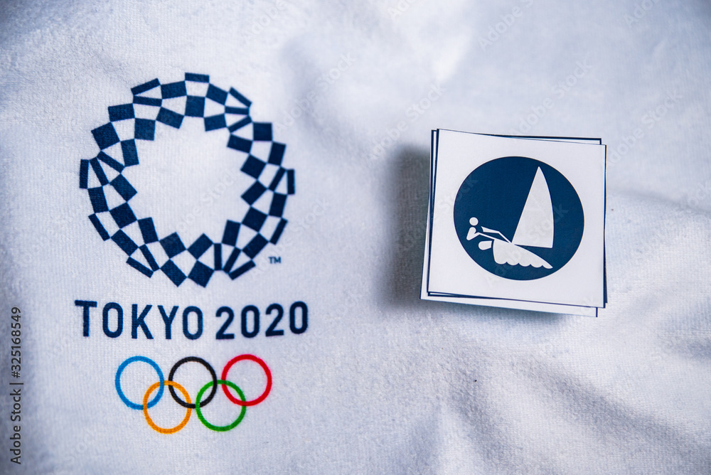 TOKYO, JAPAN, JANUARY. 20. 2020: Sailing Icon for summer olympic Game ...