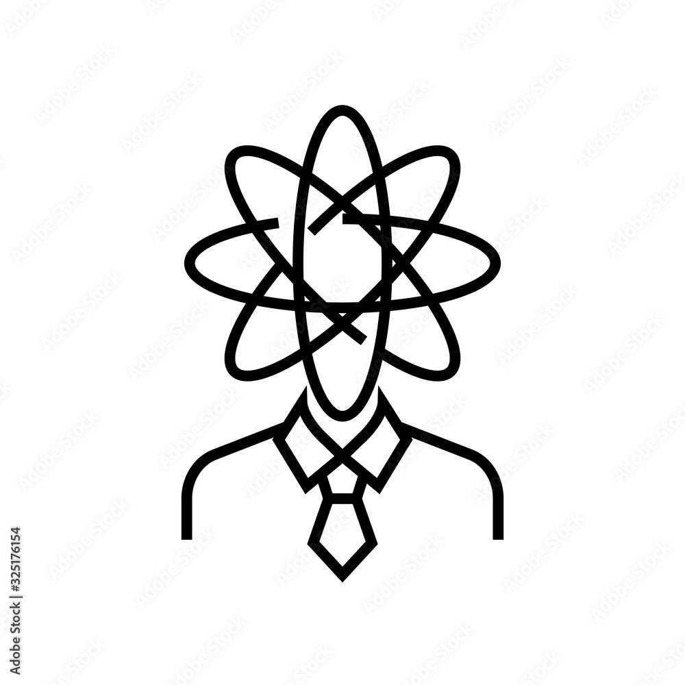 Complicated work line icon, concept sign, outline vector illustration ...