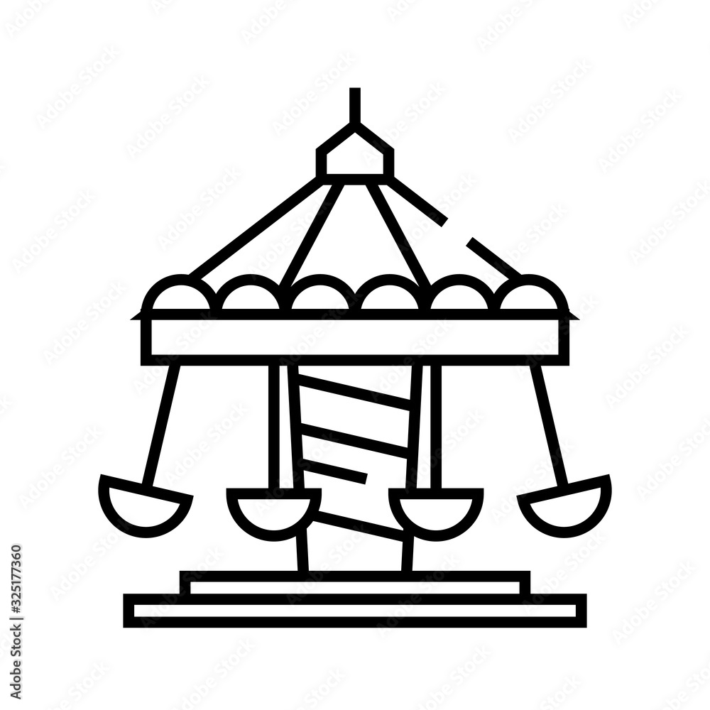 Carousel line icon, concept sign, outline vector illustration, linear ...