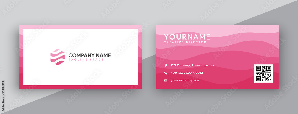 pink business card design. modern double sided business card design ...