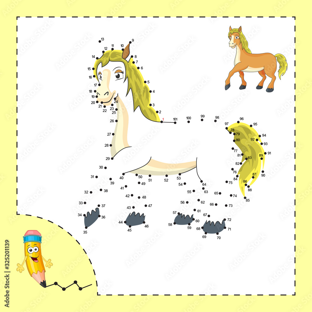 Connect the dots by numbers to draw the Horse. Dot to dot Education ...
