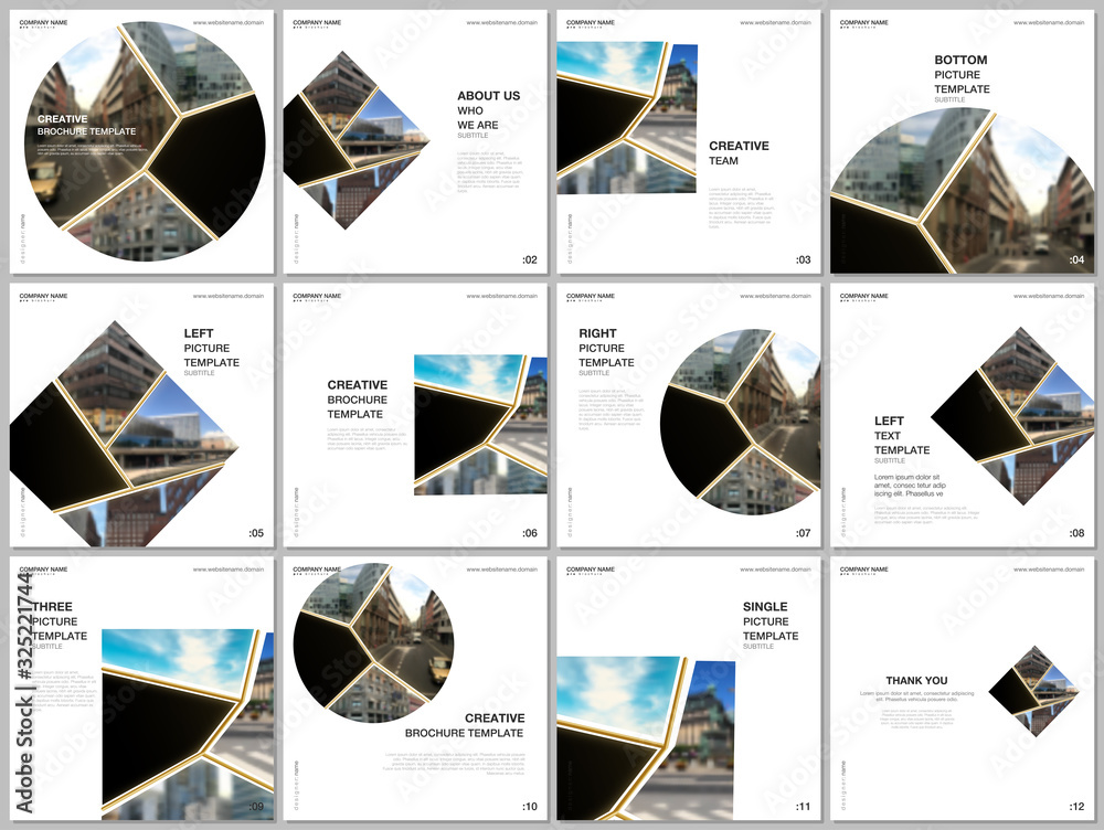 Brochure layout of square format covers design templates for square ...