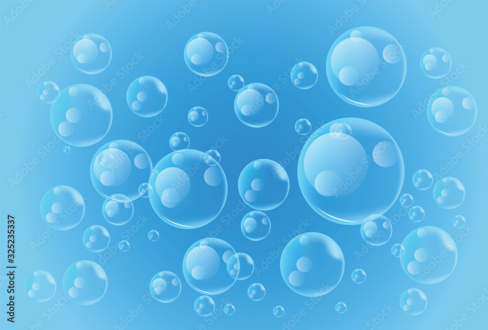 Blue bubbles background, vector design, abstract art Stock Vector ...