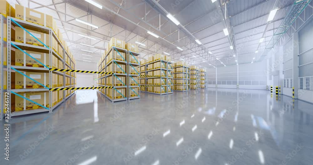 Warehouse or industry building interior. known as distribution center ...
