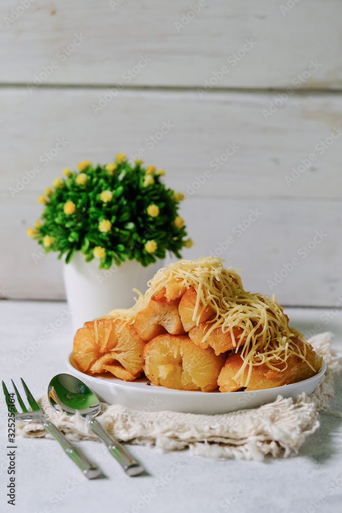 Deep fried cassava root. Brazilian Mandioca Frita (deep fried cassava ...
