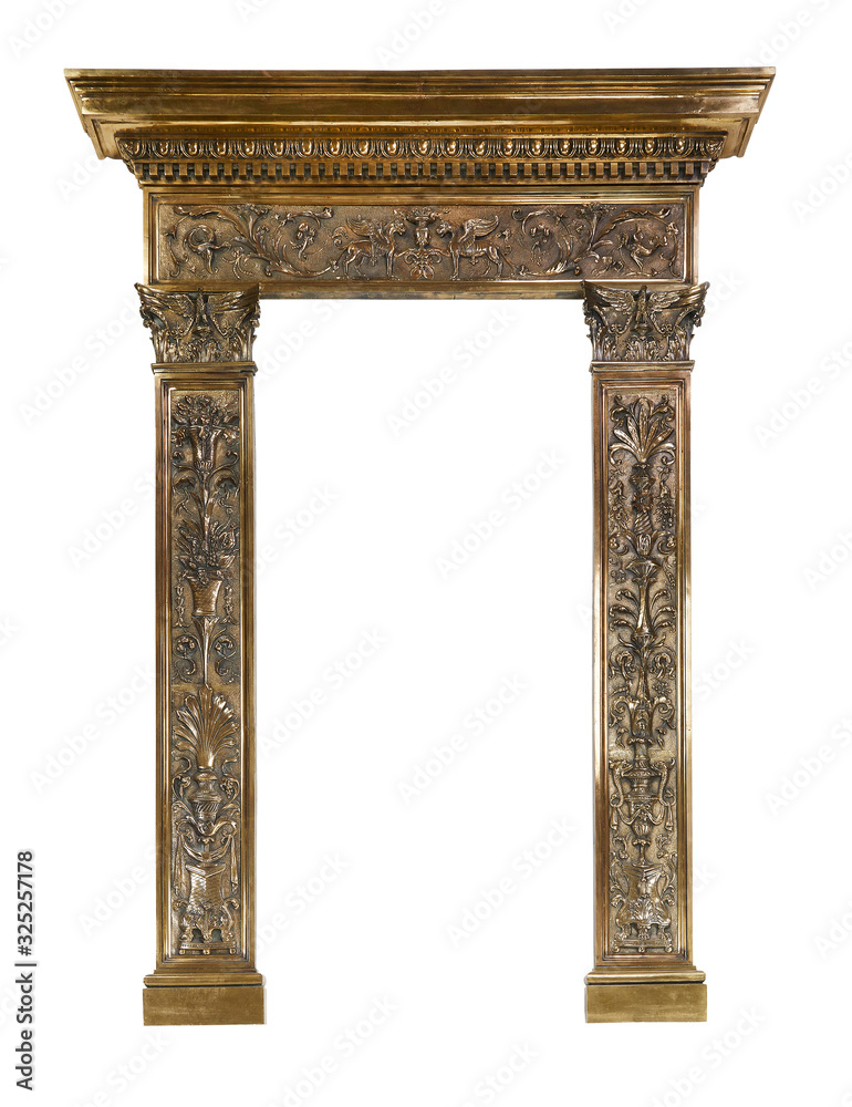 Door entry gold frame with clipping path. Stock Photo | Adobe Stock