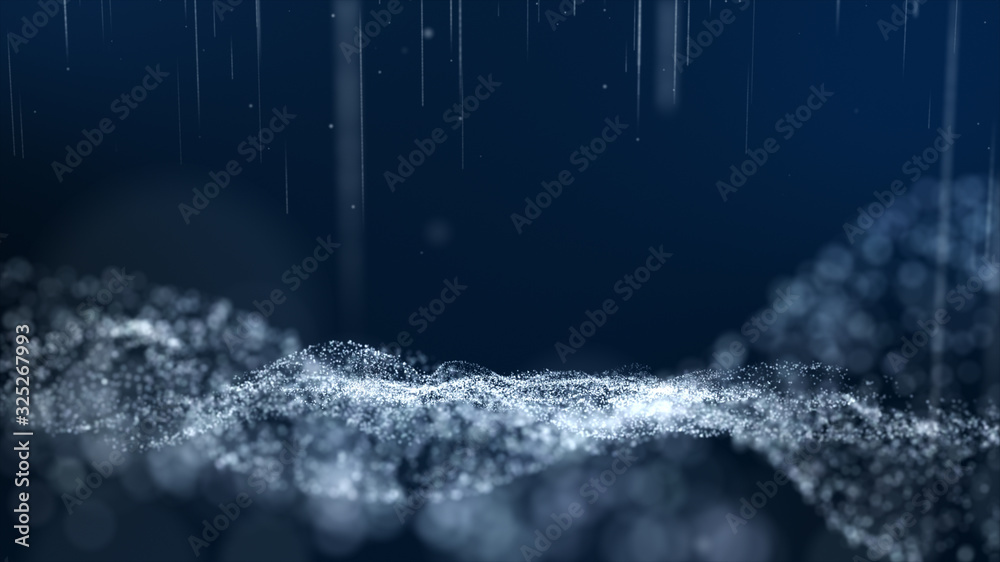 Glow blue dust particle glitter sparks abstract background for ...