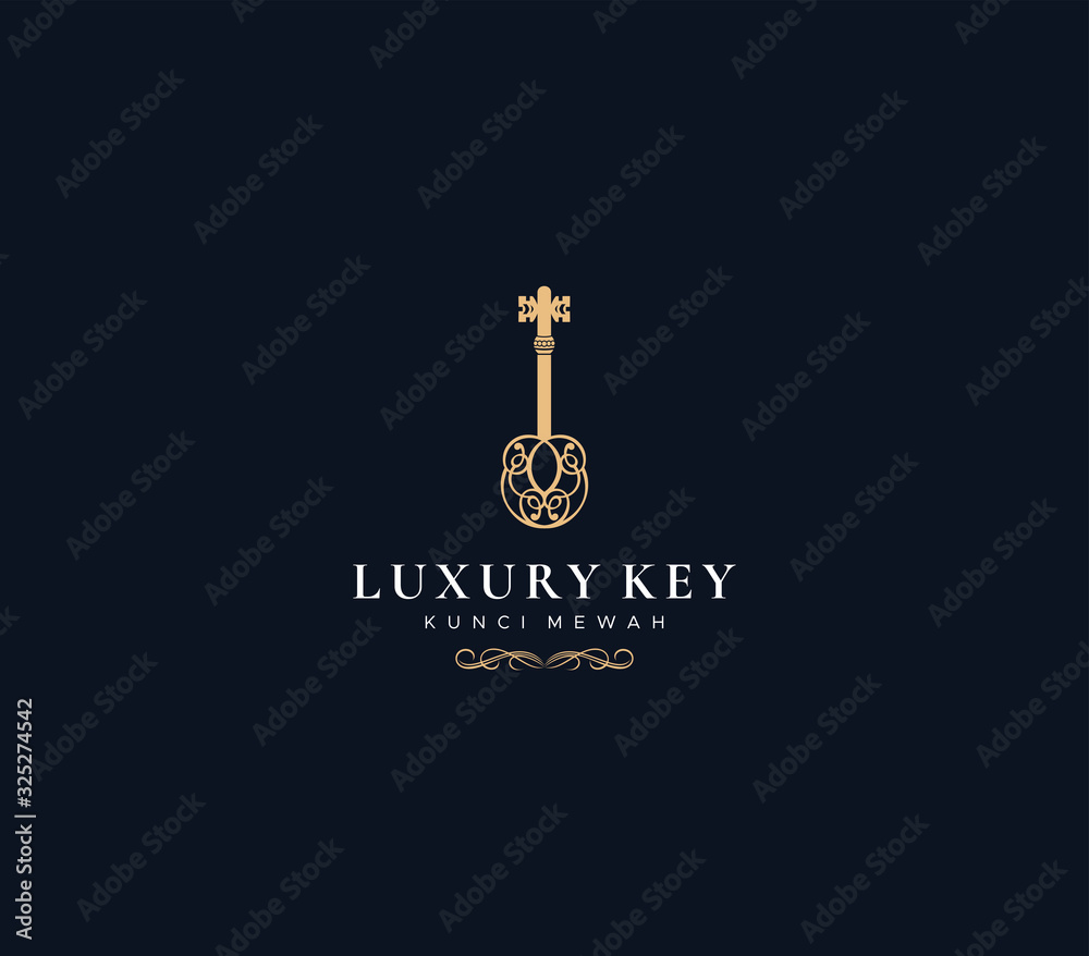 luxury key logo dark background , symbol icon vector Stock Vector ...