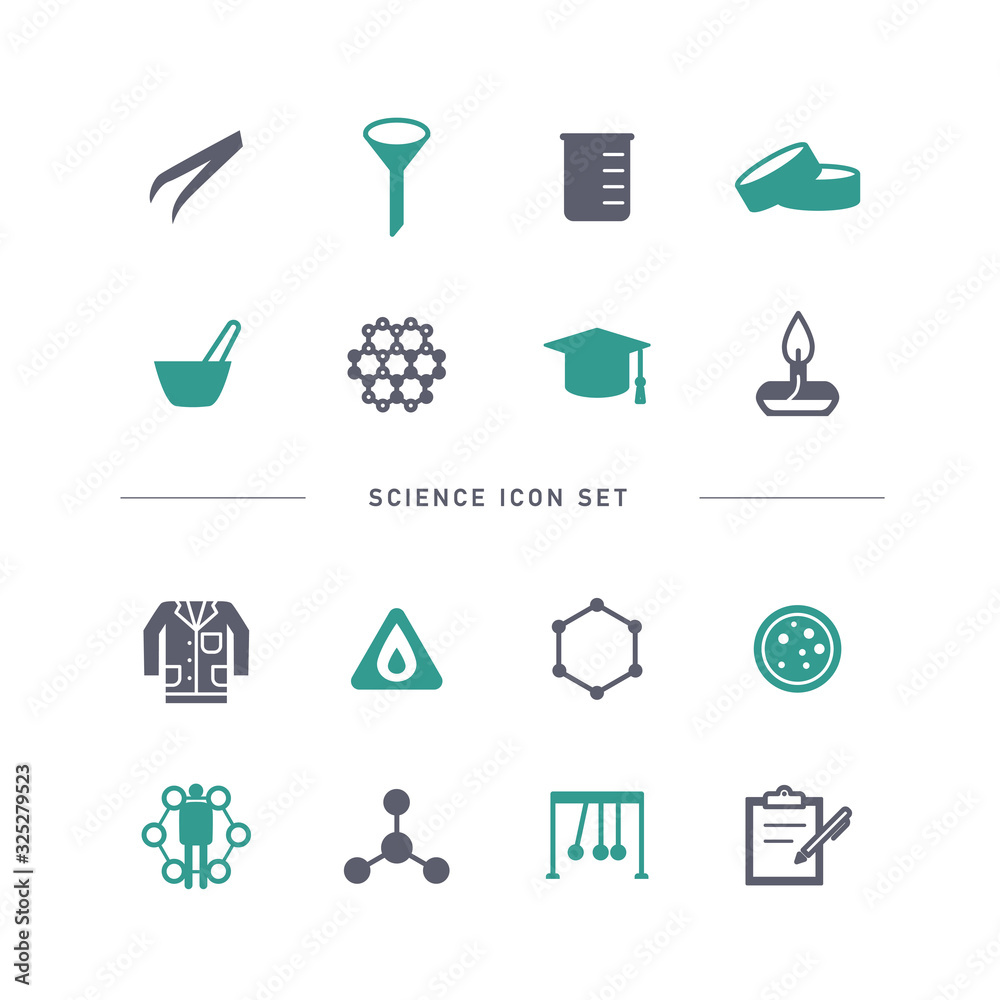 SCIENCE ICON SET Stock Vector | Adobe Stock