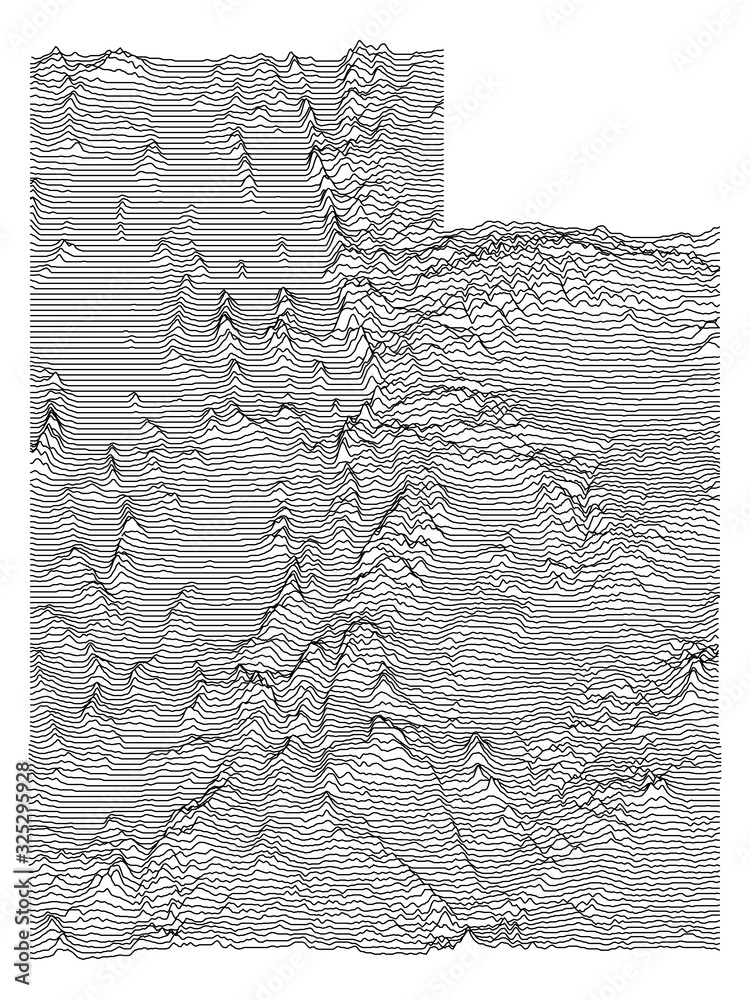 Topographic Relief Peaks and Valleys Map of US Federal State of Utah ...