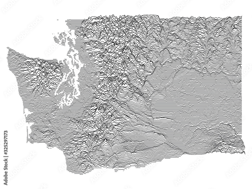 Topographic Relief Peaks and Valleys Map of US Federal State of ...