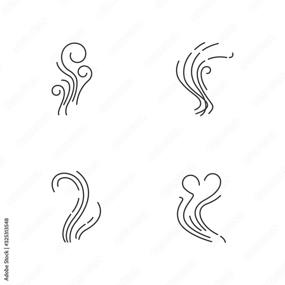 Good and bad smell pixel perfect linear icons set. Stinky odor. Heart ...