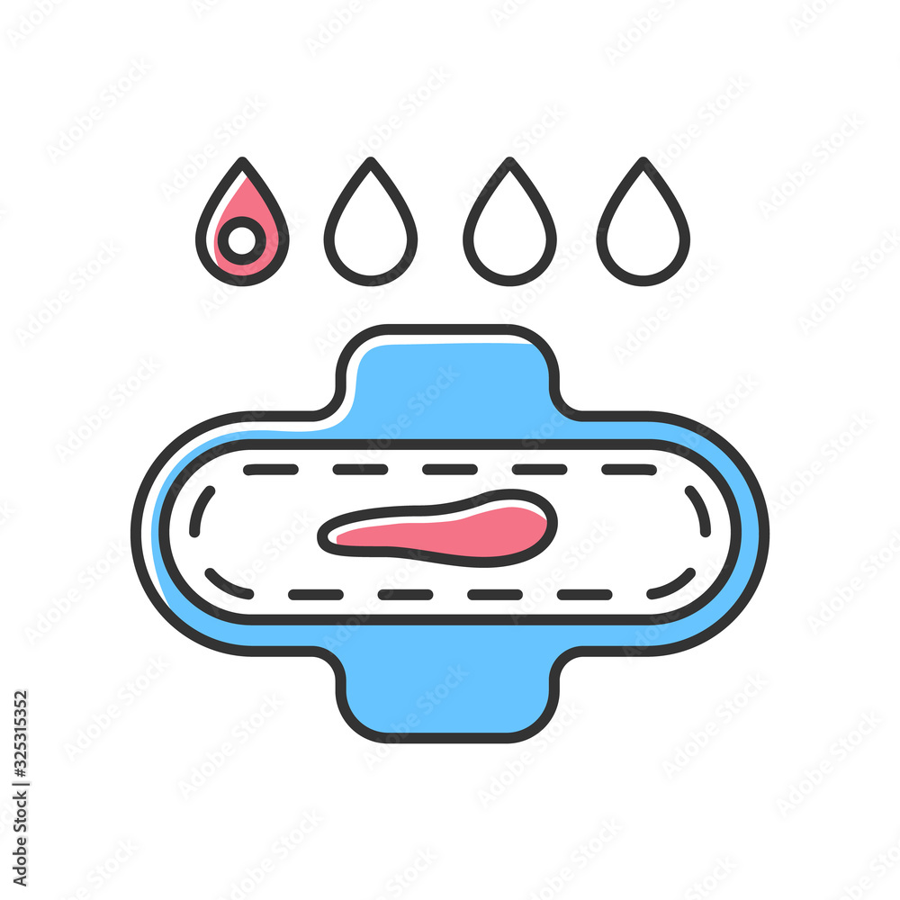 Slight bleeding RGB color icon. Early symptom of pregnancy. Menstrual ...