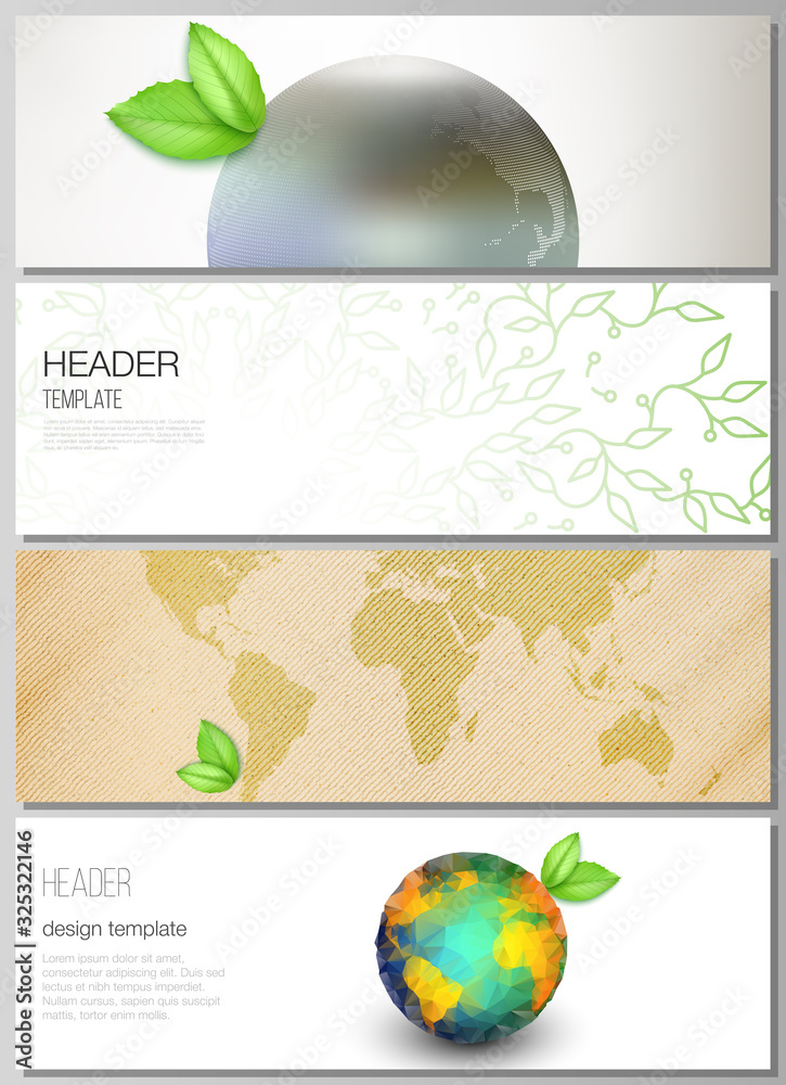 Vector layout of headers, banner design templates for website footer ...