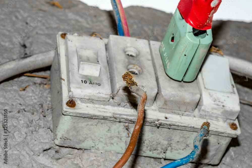 very dangerous and risky improper joint of an electric cables those are ...