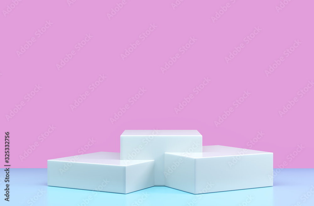 Square podium, pedestal or platform, cosmetic background for product ...