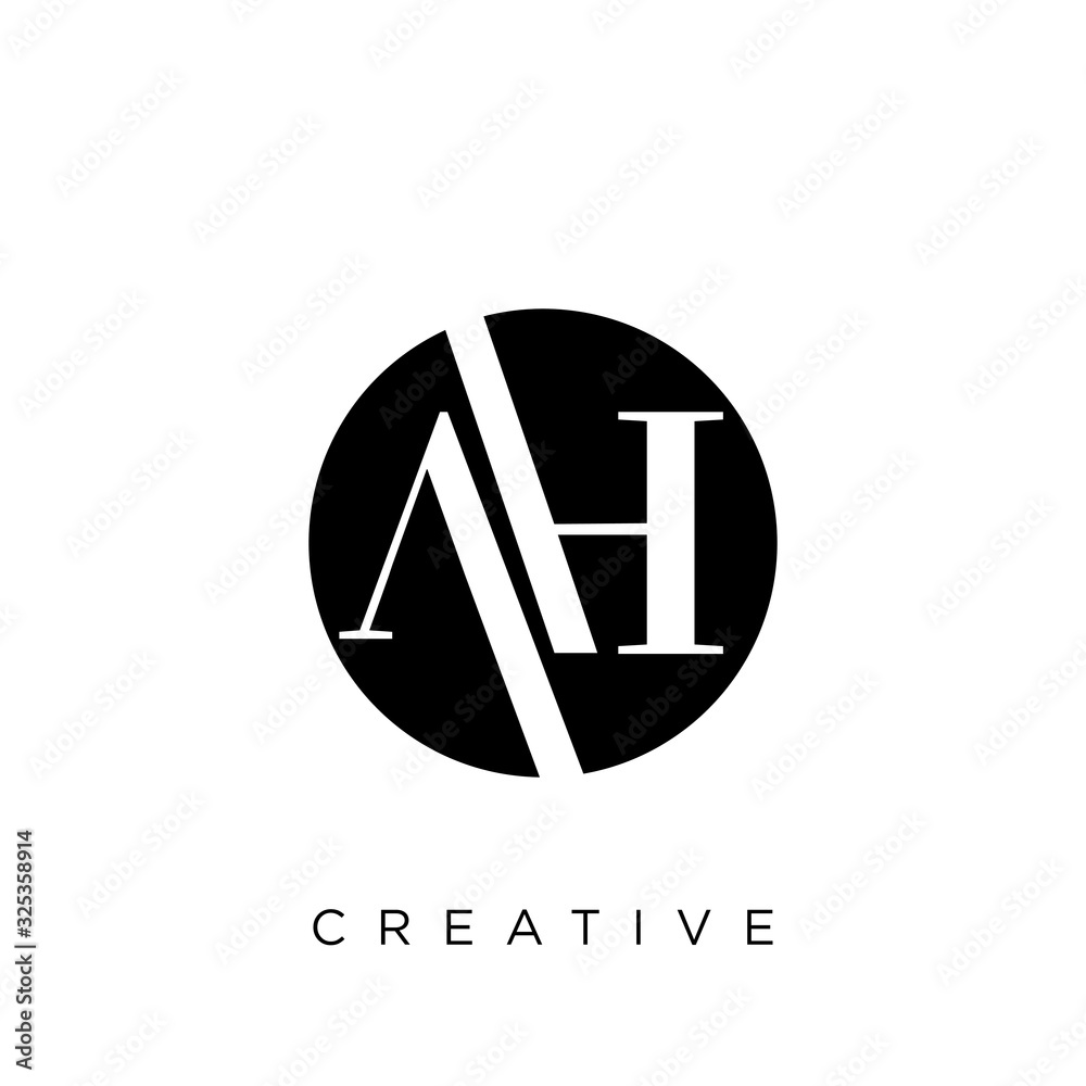 ah logo design vector Stock Vector | Adobe Stock