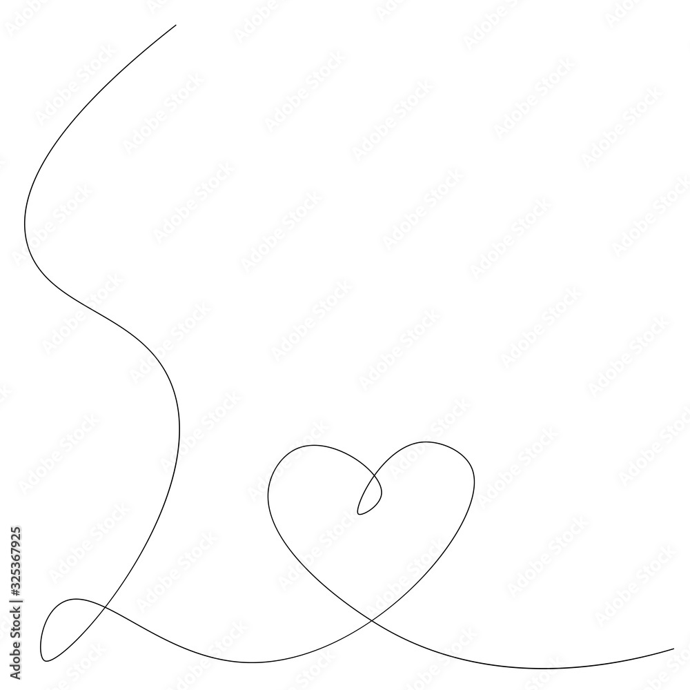 Heart continuous line drawing. Vector illustration Stock Vector | Adobe ...