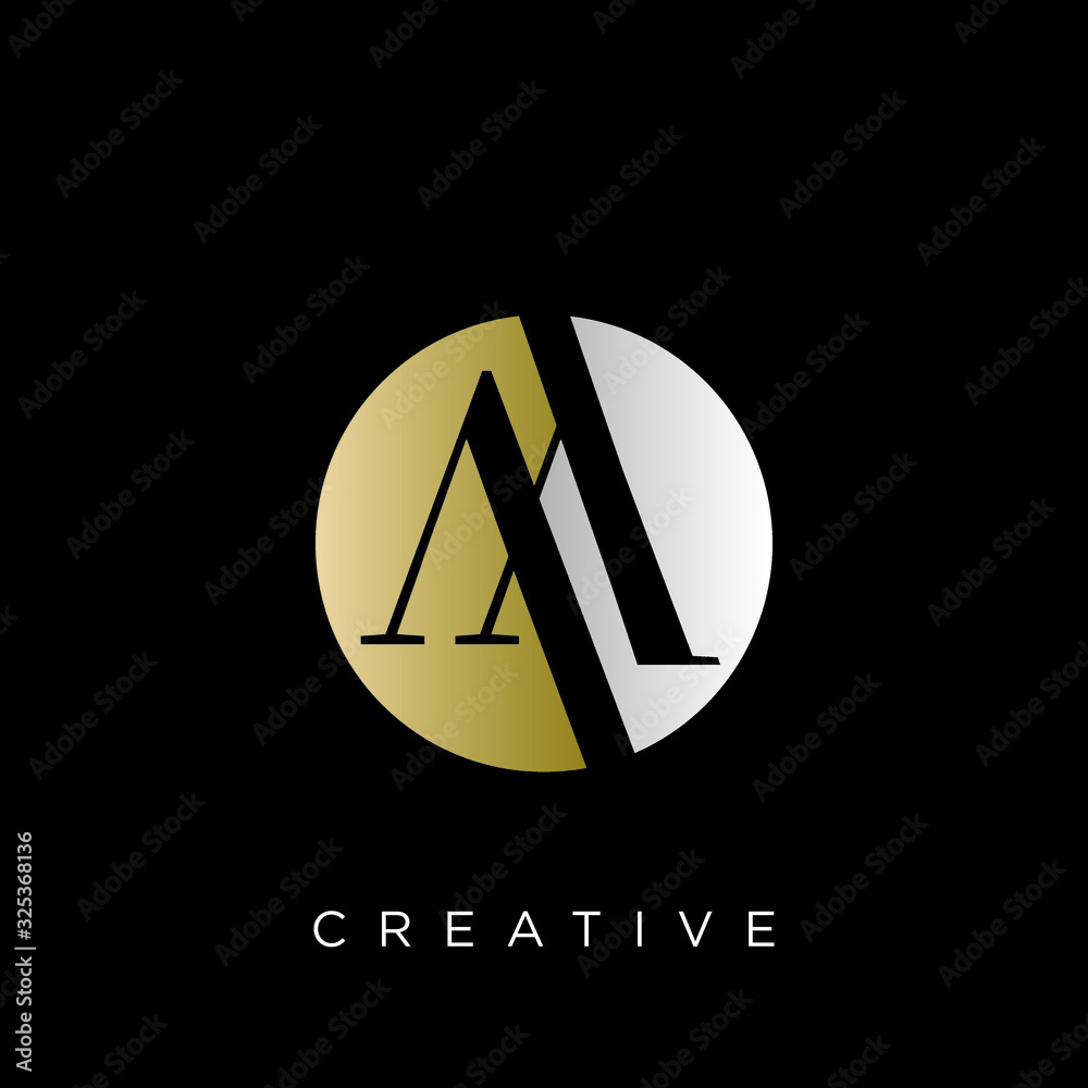 aa logo circle design Stock Vector | Adobe Stock