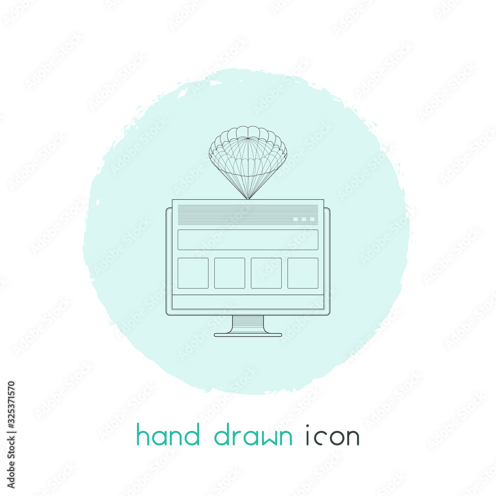 Landing page icon line element. Vector illustration of landing page ...