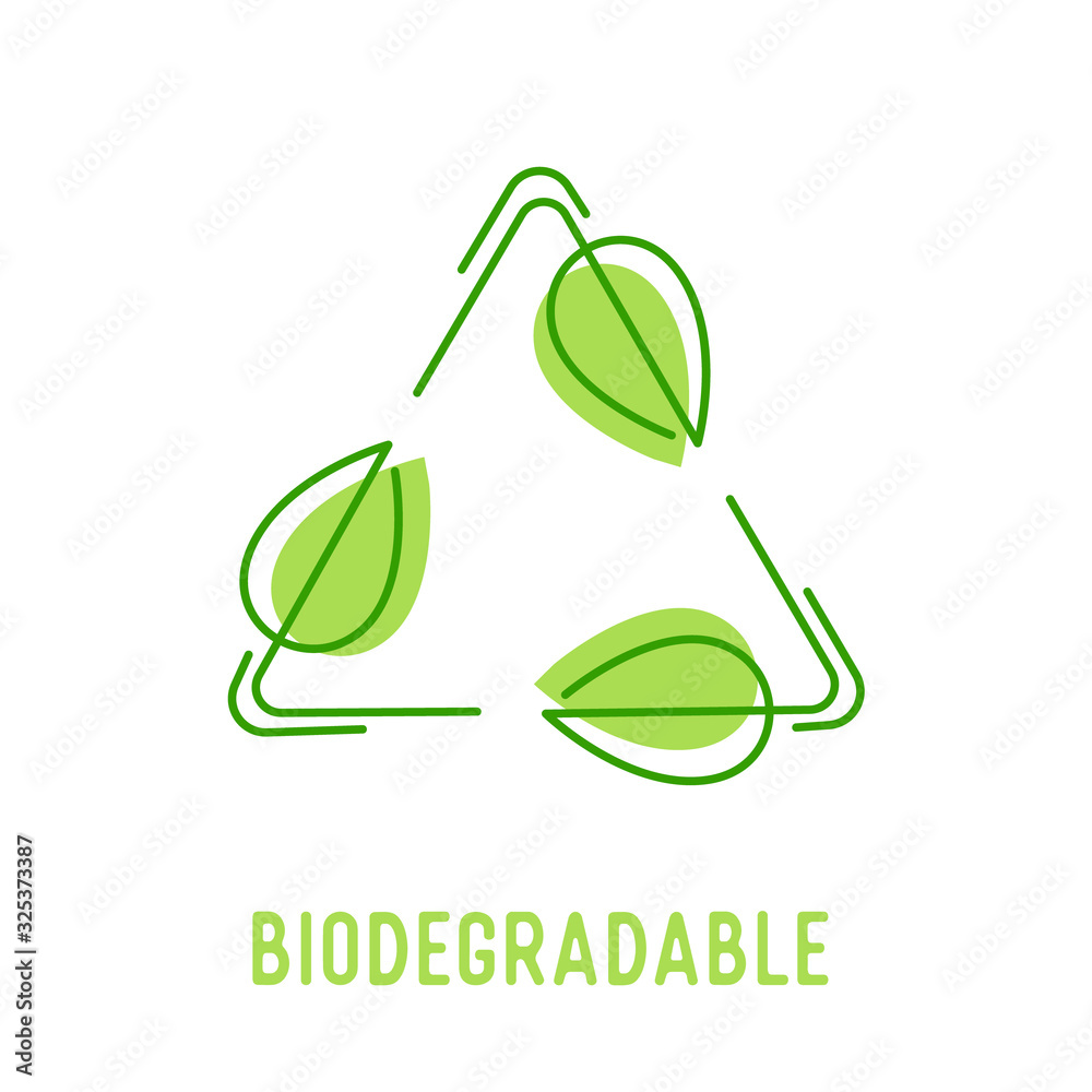 Biodegradable Compostable Recyclable Icon for Plastic Package, Sign in ...