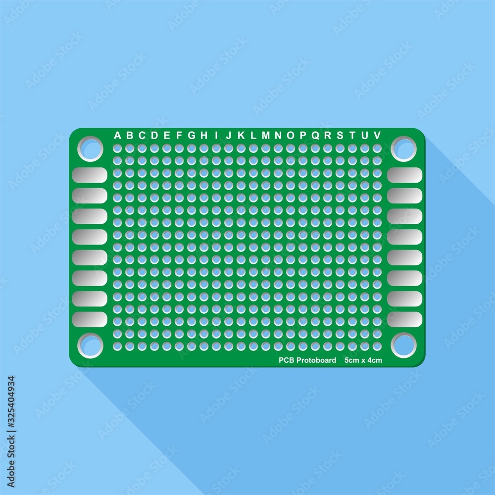 PCB Breadboard Protoboard for Electronics Circuit Design Stock Vector ...