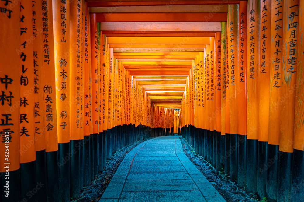 Japan. Kyoto. Torii Of Fushimi Inari Shrine. Fushimi Inari Taisha ...