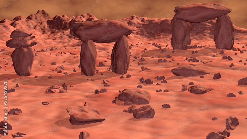 Stone structures on ancient alien world. Martian monuments , artifacts ...