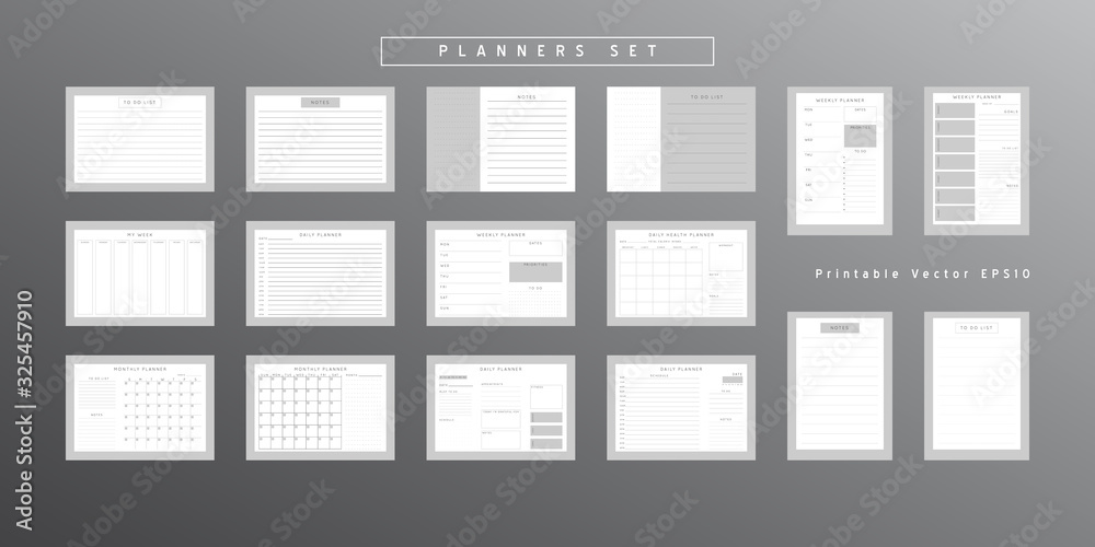 Planner sheet vector Stock Vector | Adobe Stock