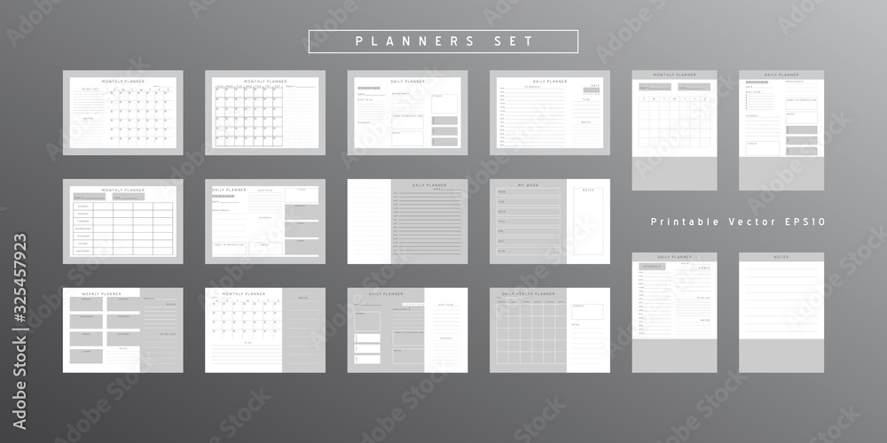 Planner sheet vector Stock Vector | Adobe Stock
