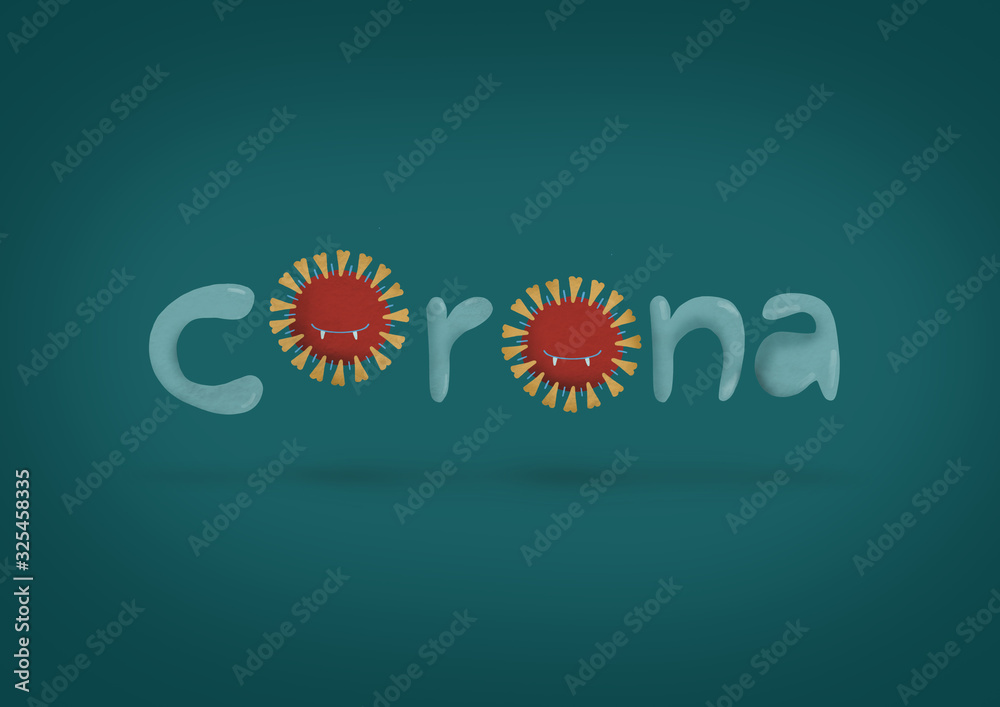Corona Virus Word Illustration | Lettering with Virus Digital Drawing ...