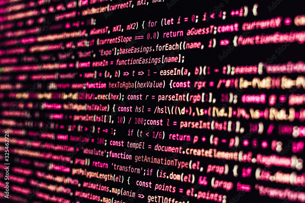 Programa en JavaScript con colores Stock Photo | Adobe Stock