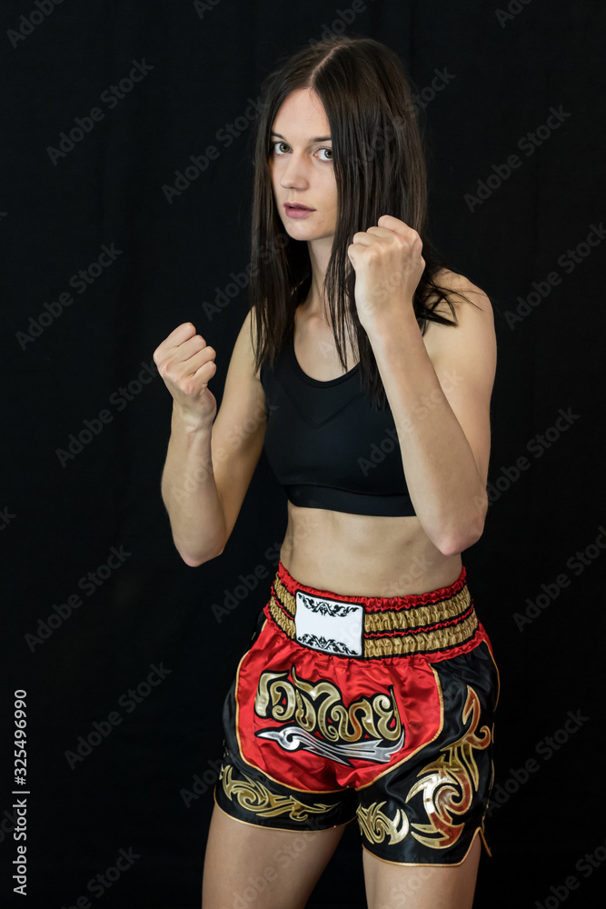 Boxing girl ready for a fight Stock Photo | Adobe Stock