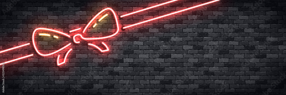 Vector realistic isolated neon sign of Red Ribbon flyer logo for ...