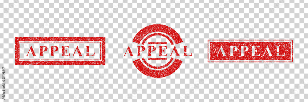 Vector realistic isolated red rubber stamp of Appeal logo for template ...