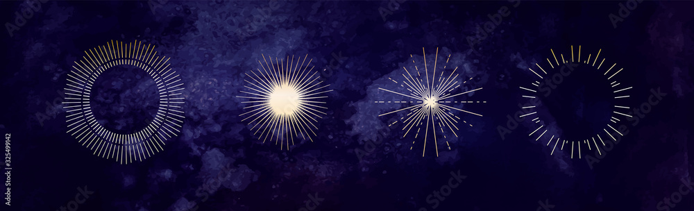 Occult symbols isolated on dark sky background. Magic vector elements ...