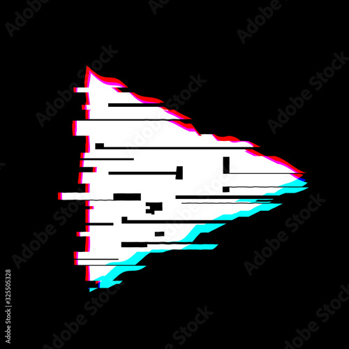Screen glitch VHS effect. 80's and 90's style. Element of design. No ...