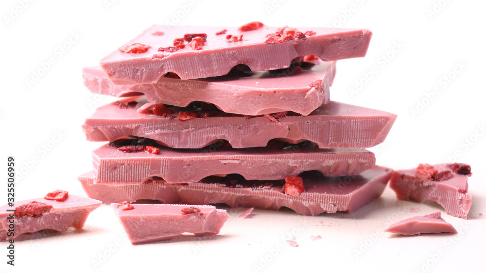 Ruby chocolate, made from botanical cocoa bean varieties that have the ...